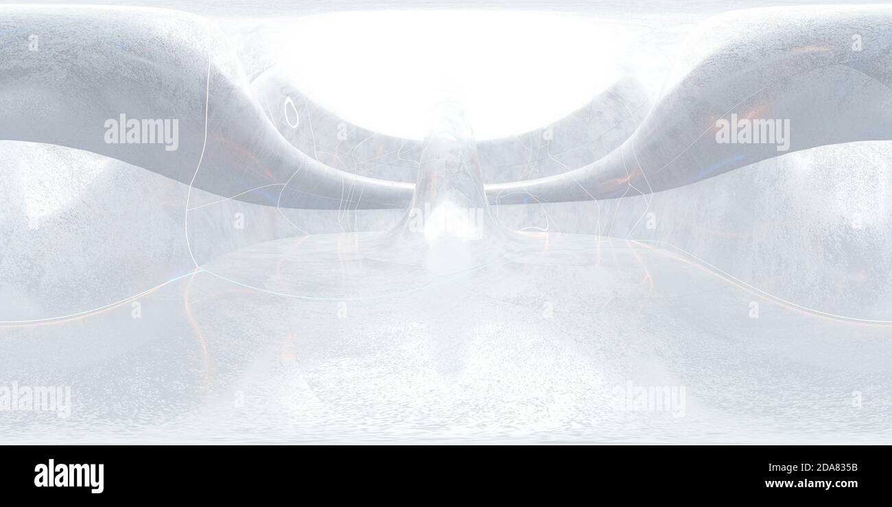 360 equi rectangular panorama modern futuristic abstract white render ...
