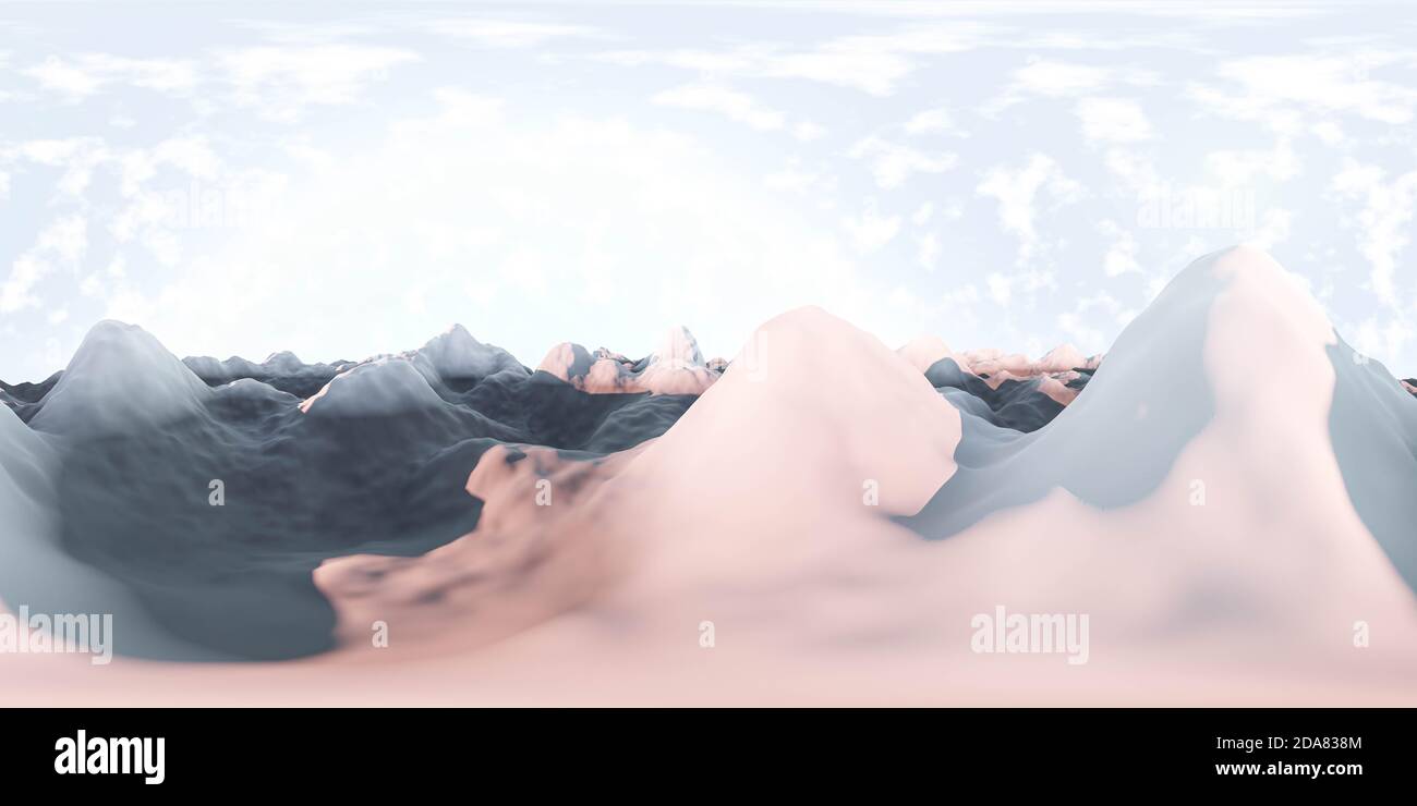 panorama of mountains 360 degree equi rectangular hdr style 3d render ...