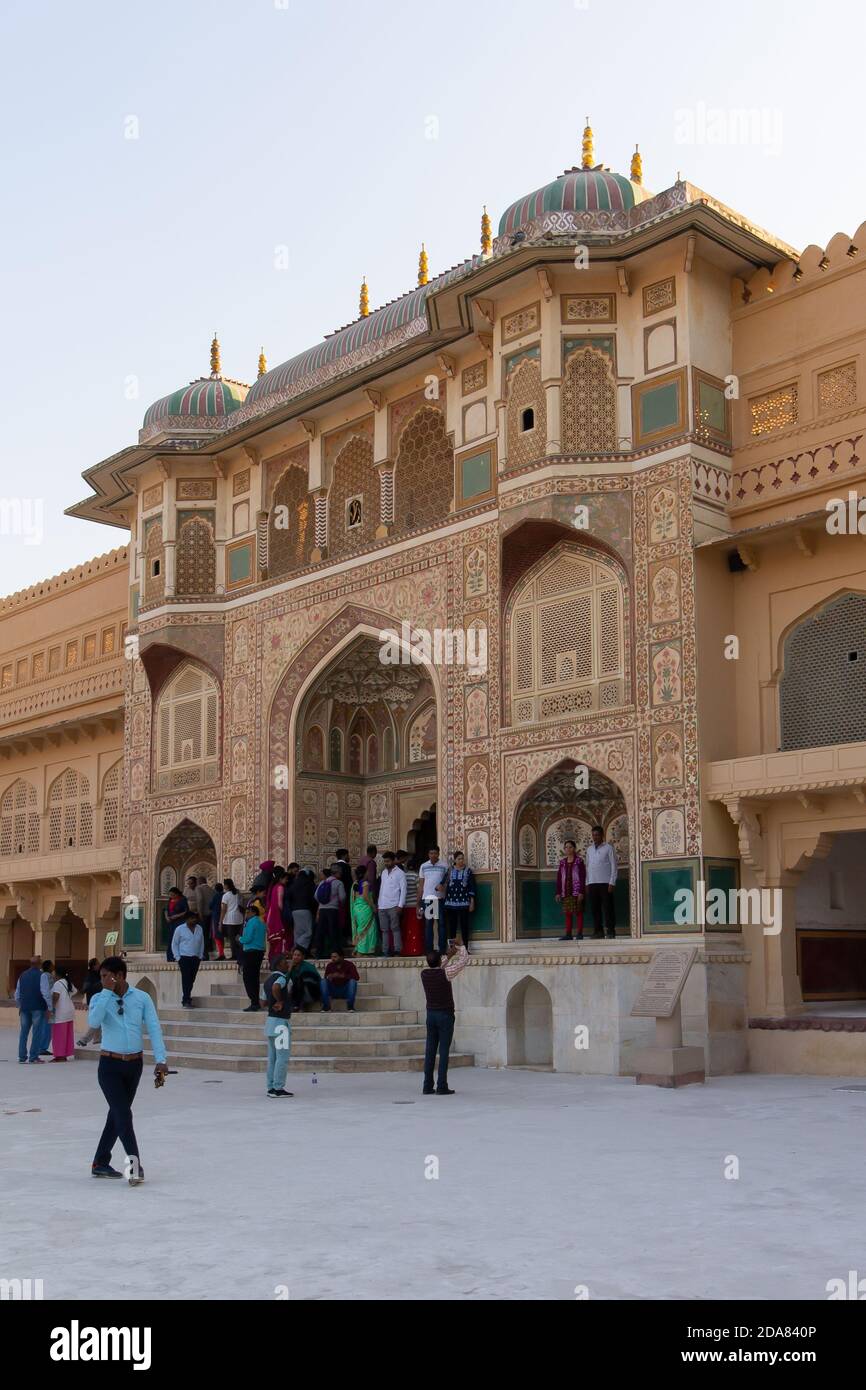 Tourist Having A Full View Of A Most Decorative Ganesh Pole Gate With ...