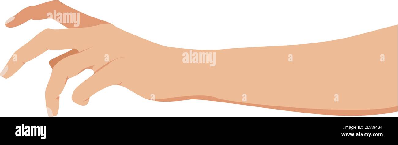 Grabbing hand. Picking hand. Grab gesture. Vector illustration. Flat ...