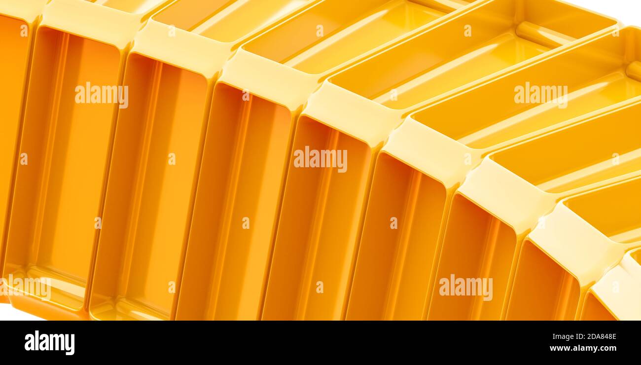abstract orange cubic 3d render illustration shapes with plastic ...