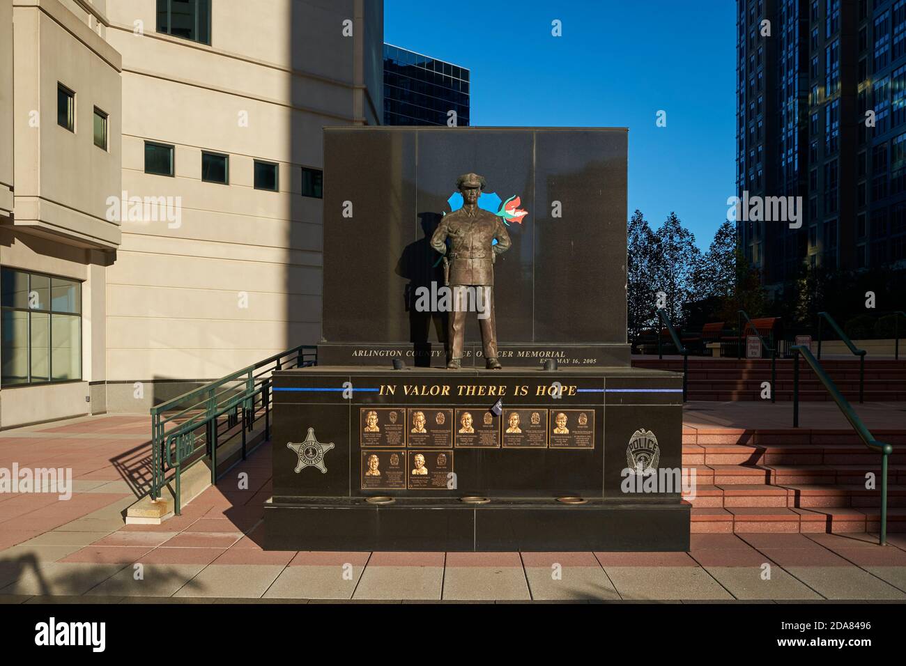 A bronze memorial statue and plaques commemorating fallen police ...