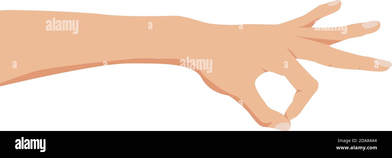 Hand picking something. Okay gesture. Hand isolated on a white ...