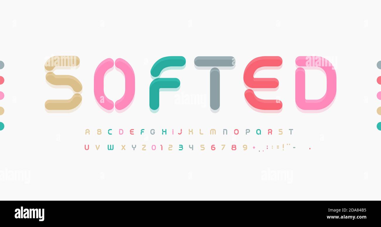 Awesome Softed Alphabet. Soft rounded font, minimal type for modern ...