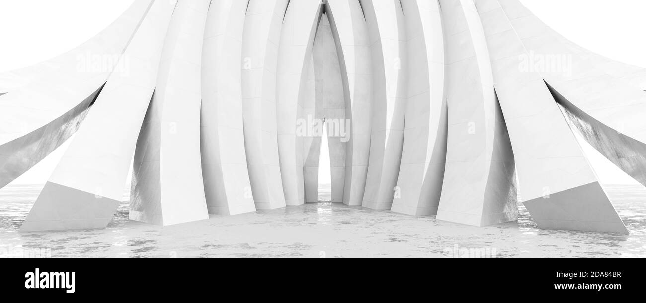 white gothic neo classic architecture arch modern design abstract ...