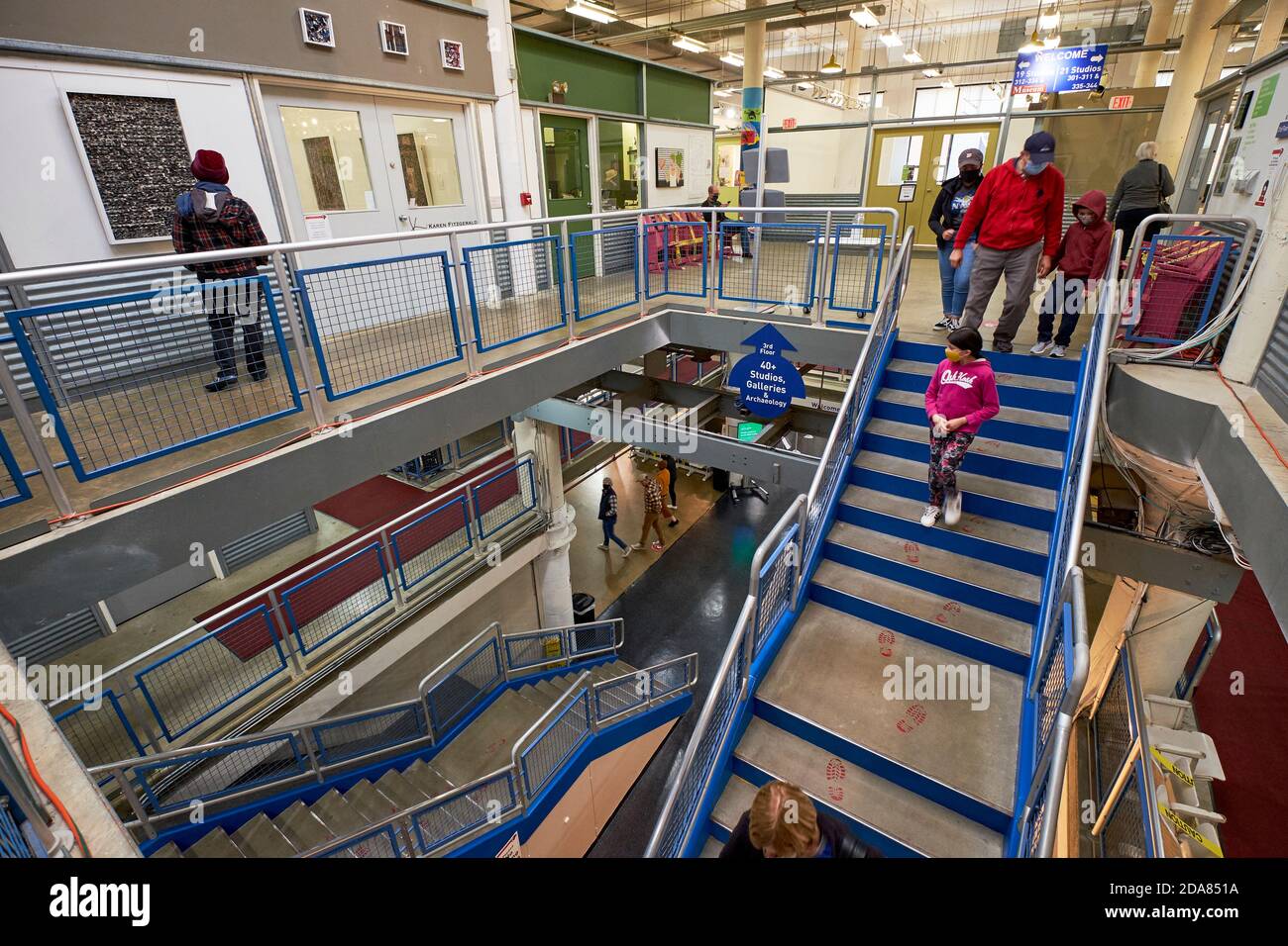 One of the inside, atrium stairs at the Torpedo Factory Art Center in ...