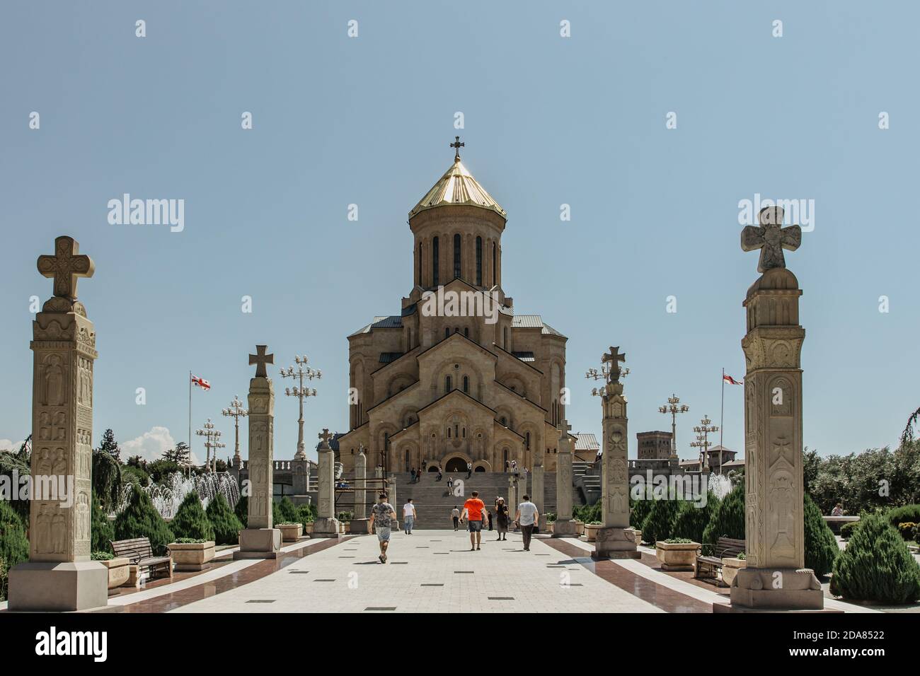 Tbilisi, Georgia-July 7,2019. Holy Trinity Cathedral known as Sameba ...