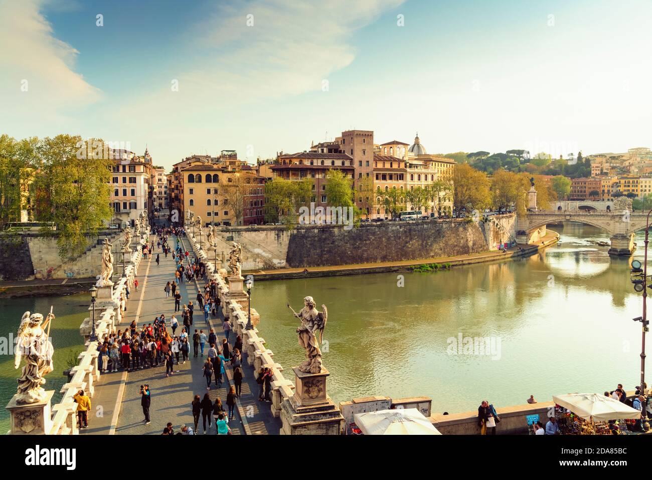 View of St. Angelo Bridge from the Castel St Angelo Stock Photo - Alamy