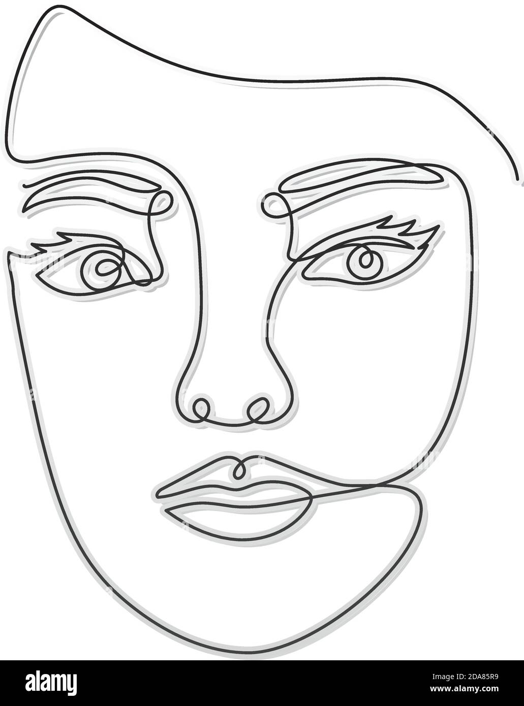 line woman face with two eyes Stock Vector Image & Art - Alamy