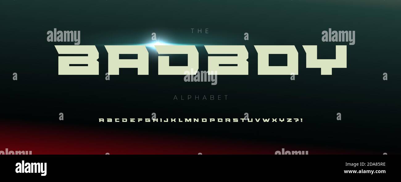 Extended industrial alphabet. Geometric font, minimal type for modern ...