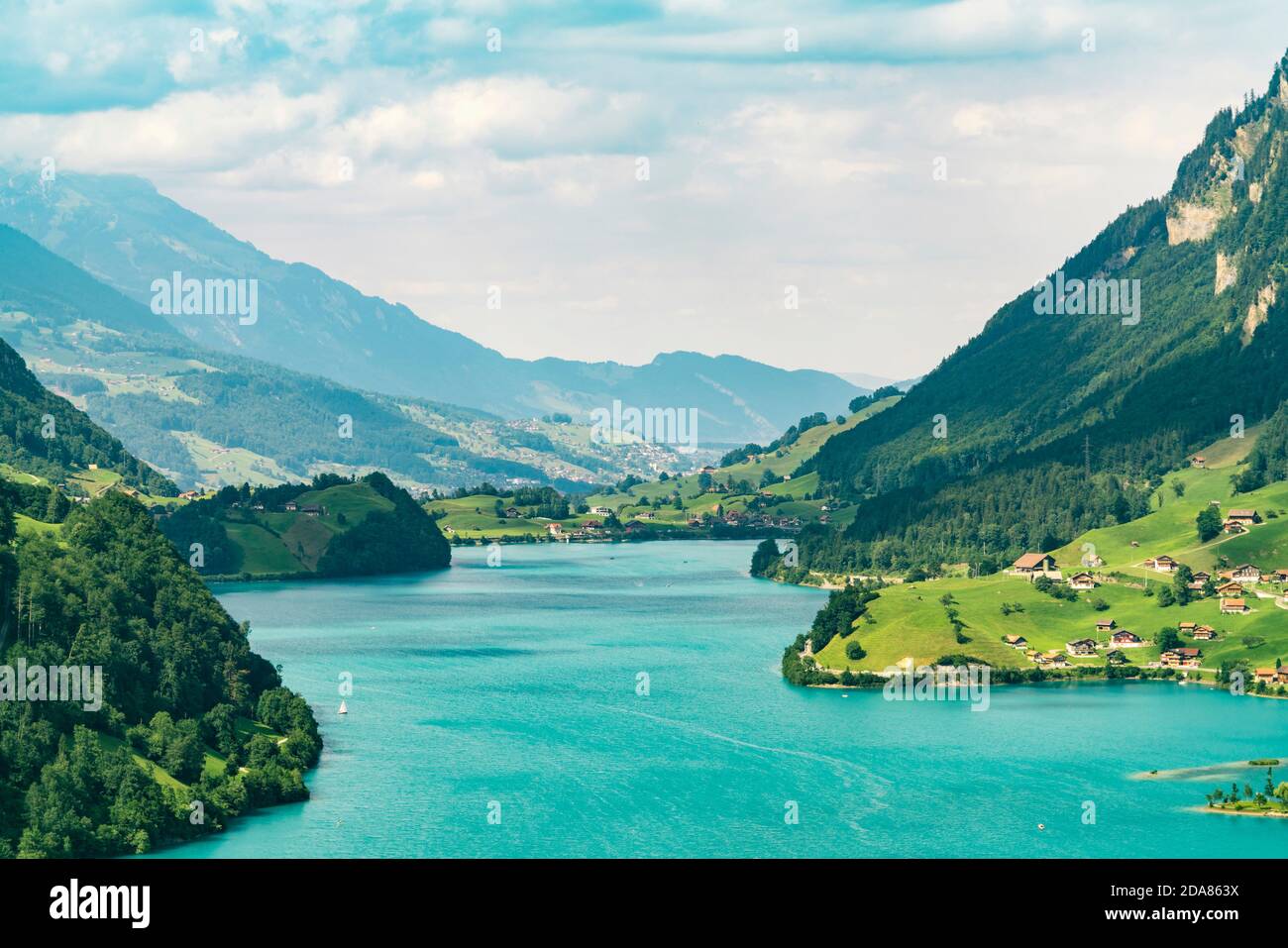 Lake Lungern in Switzerland in summer Stock Photo - Alamy