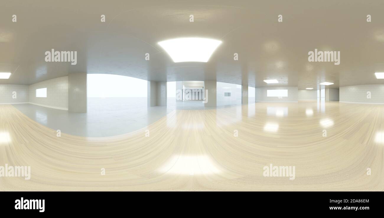 empty room with white walls and wooden floor interior 3d rendering ...