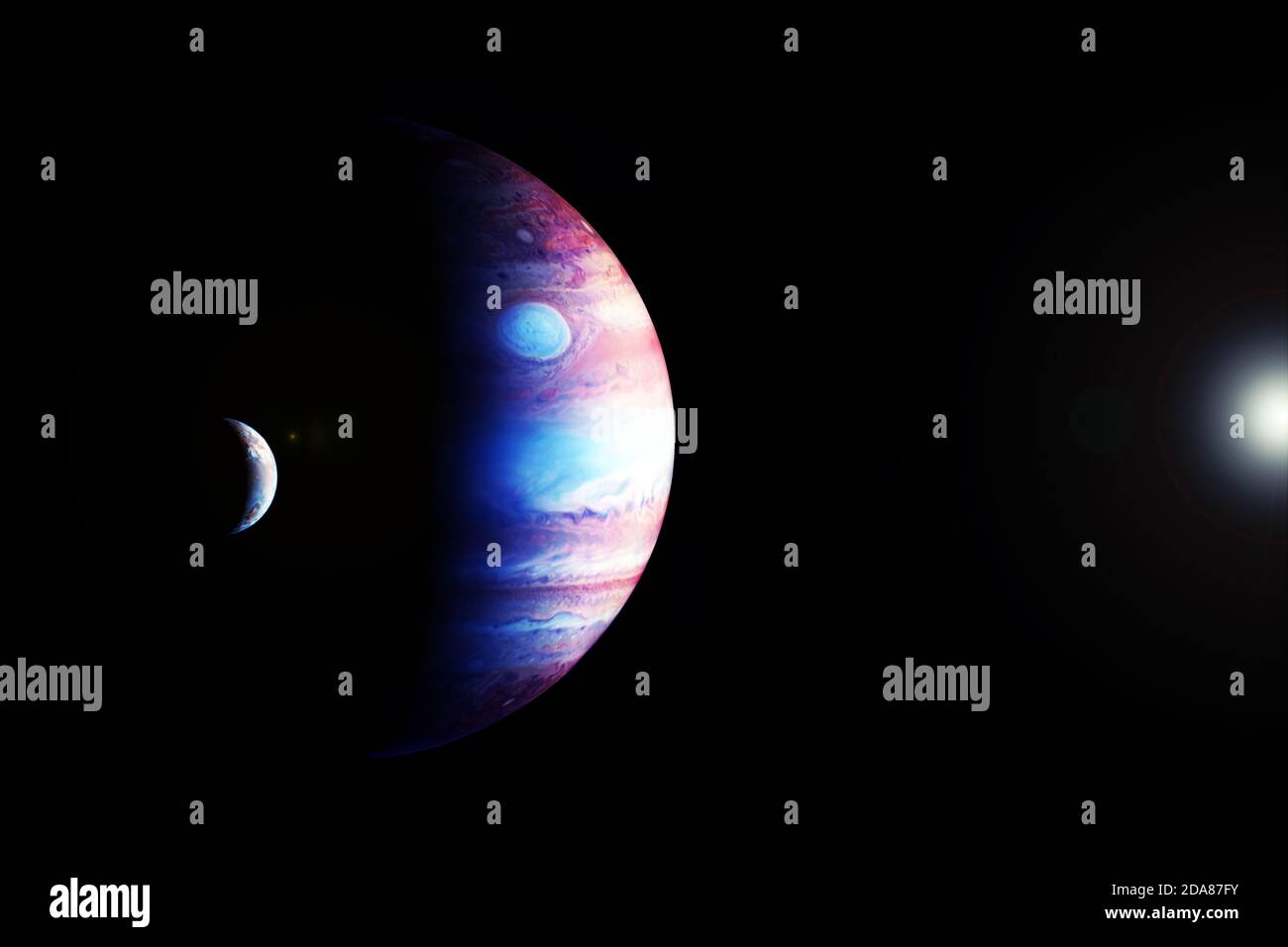 Planet Jupiter in fantastic colors. Elements of this image furnished by ...