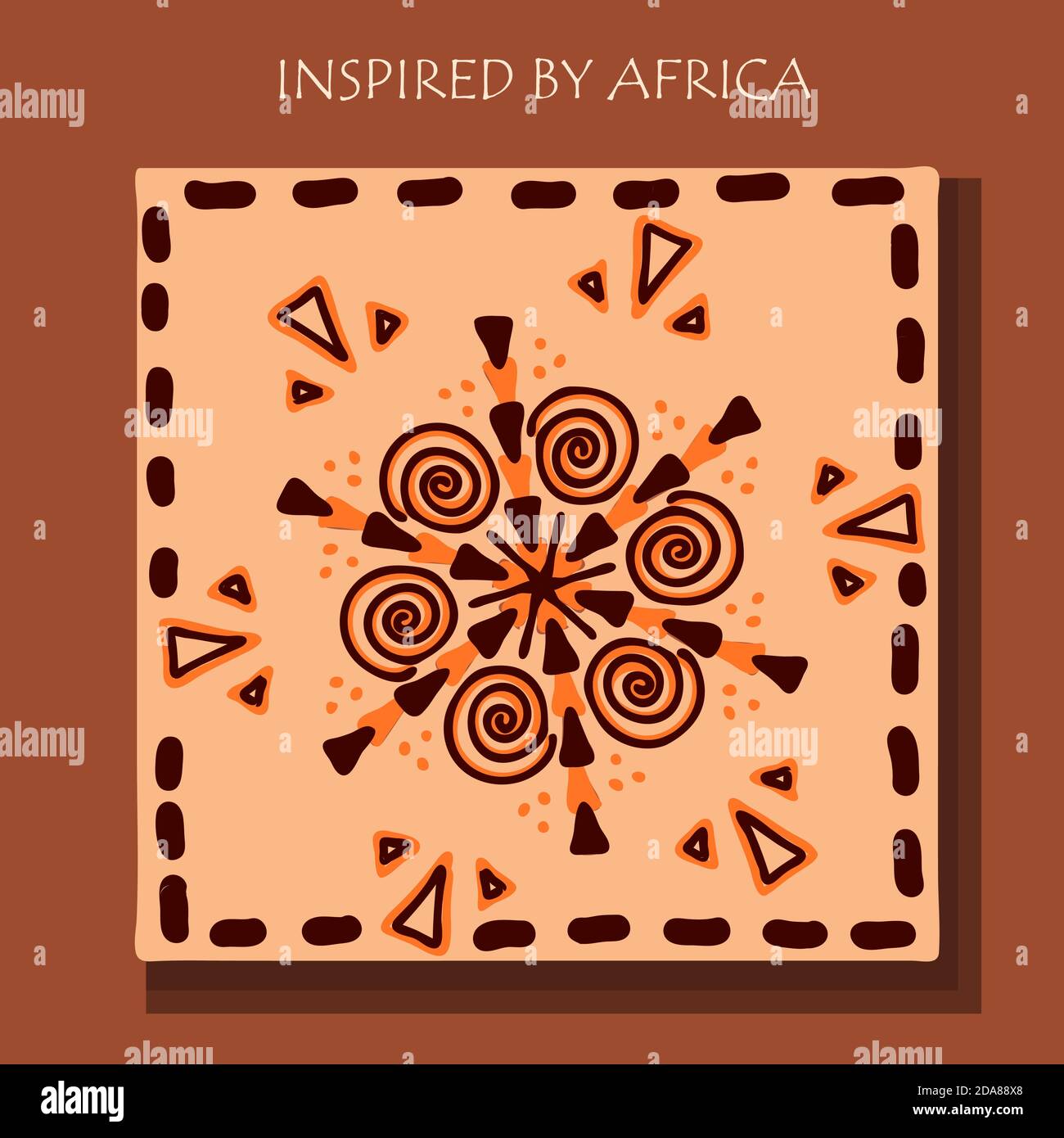 African background, flyer with grunge tribal traditional pattern ...