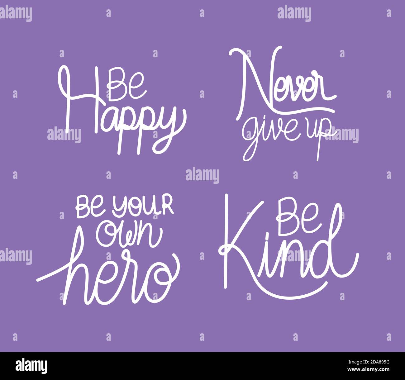 set of slogans on purple background Stock Vector Image & Art - Alamy