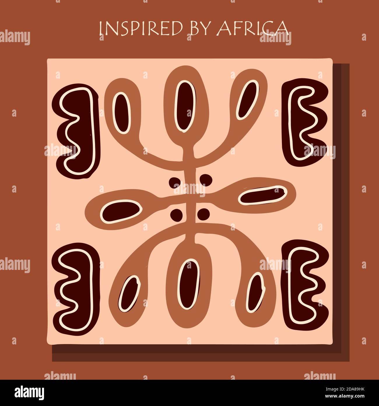 African background, flyer with grunge tribal traditional pattern ...