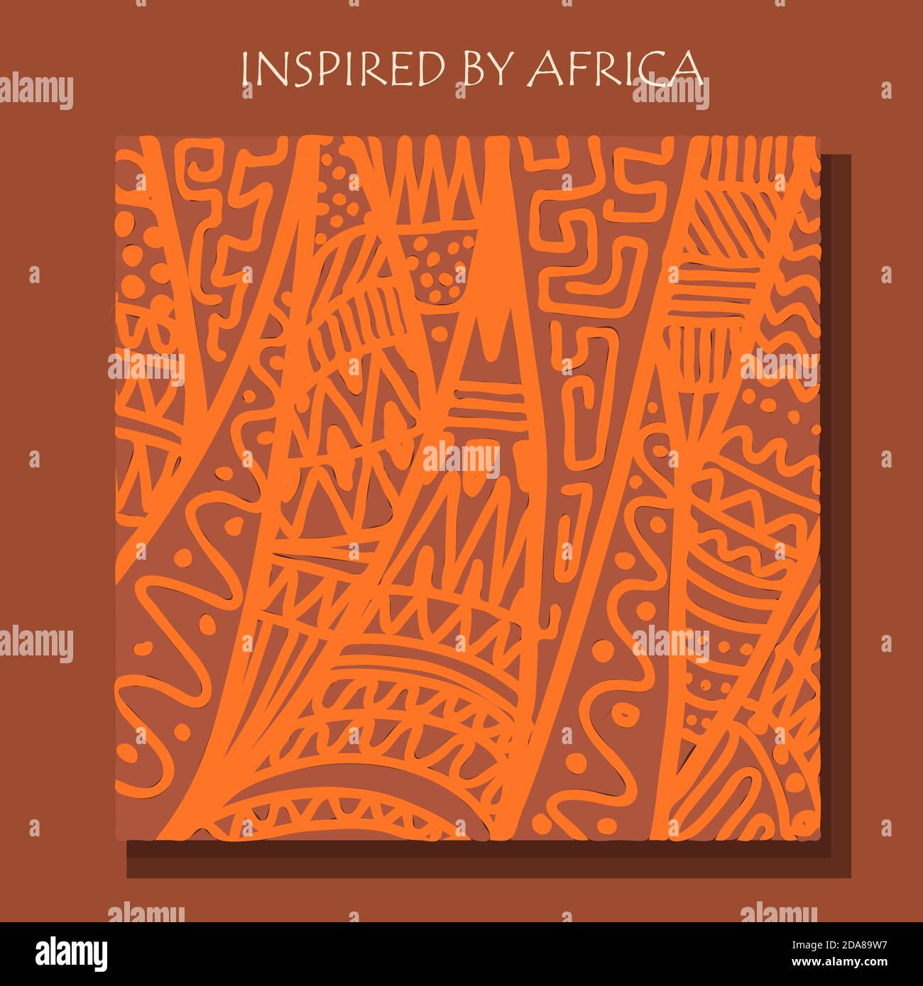 African background, flyer with grunge tribal traditional pattern ...