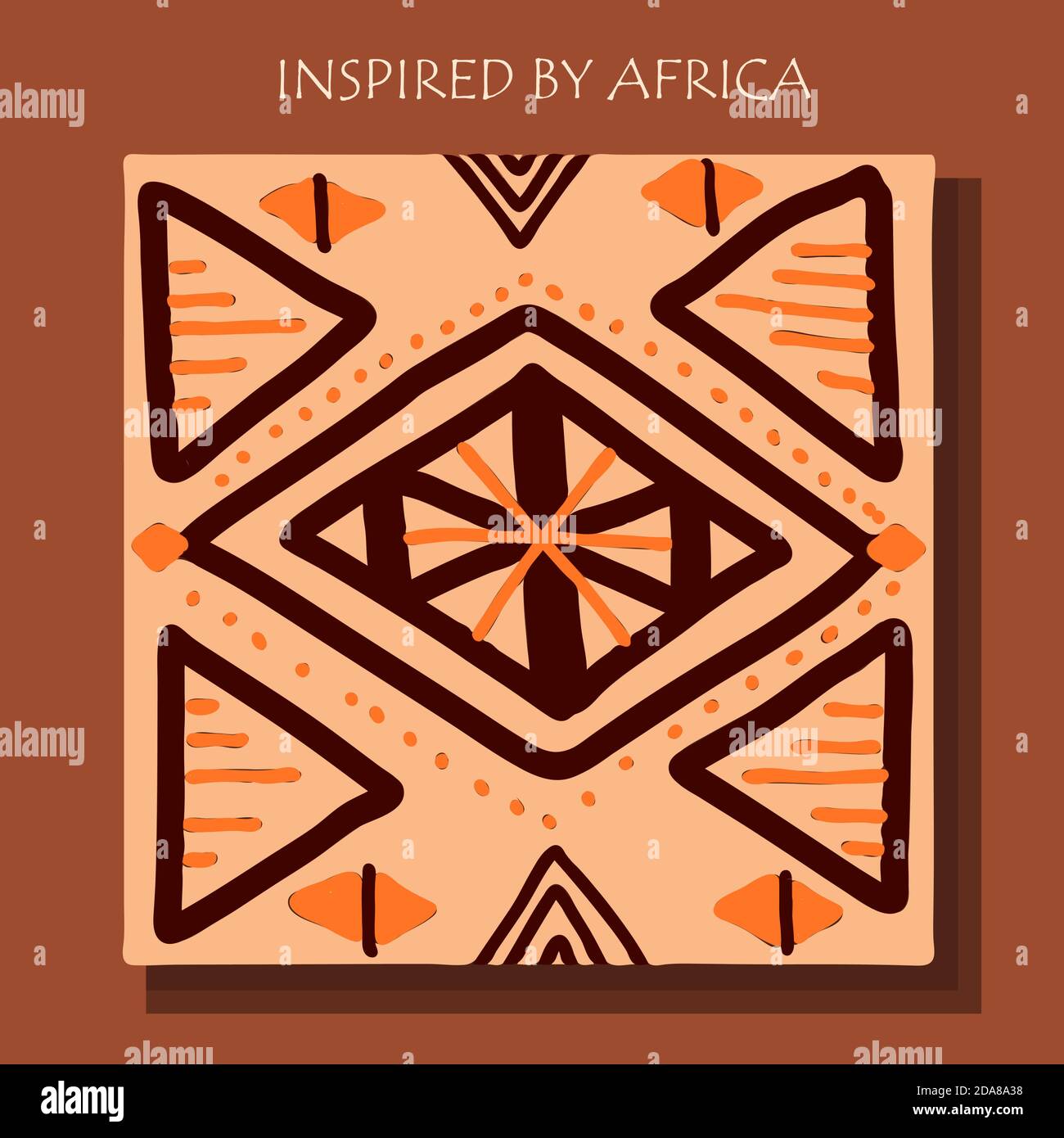 African background, flyer with grunge tribal traditional pattern ...
