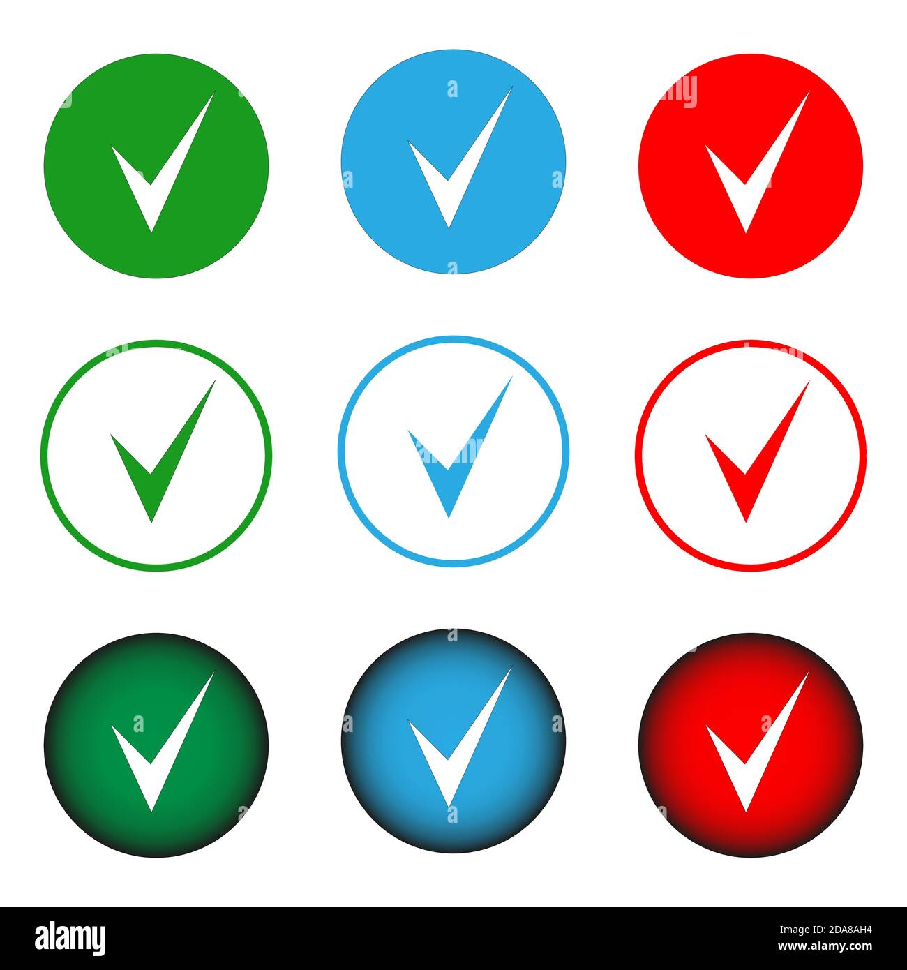 Set of vector colored round checkbox buttons Stock Vector Image & Art - Alamy