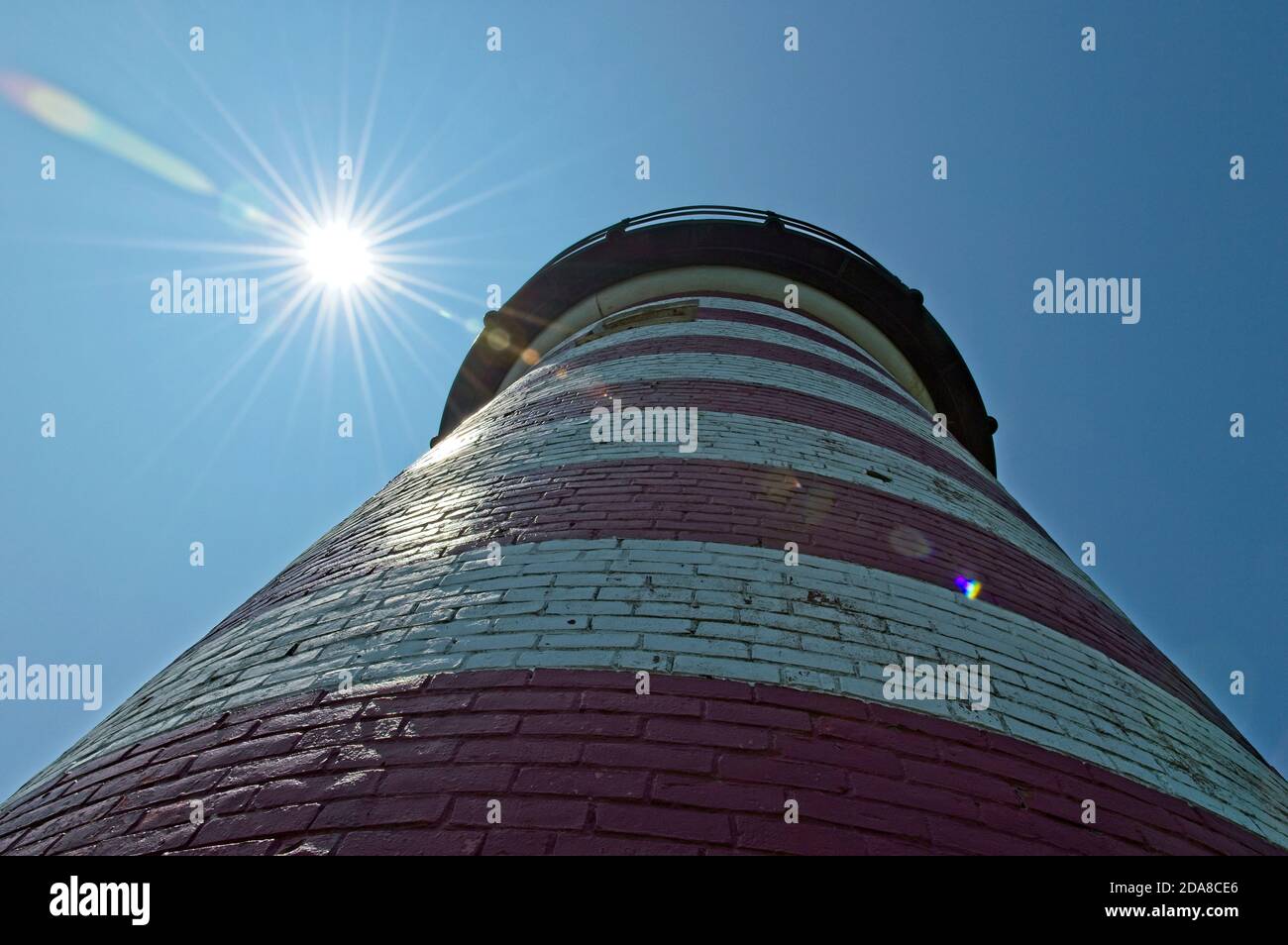 Lubec channel lighthouse, showing it's stripes in Lubec Maine, USA ...