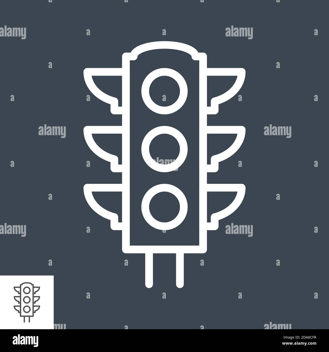 Traffic light thin line vector icon Stock Vector Image & Art - Alamy