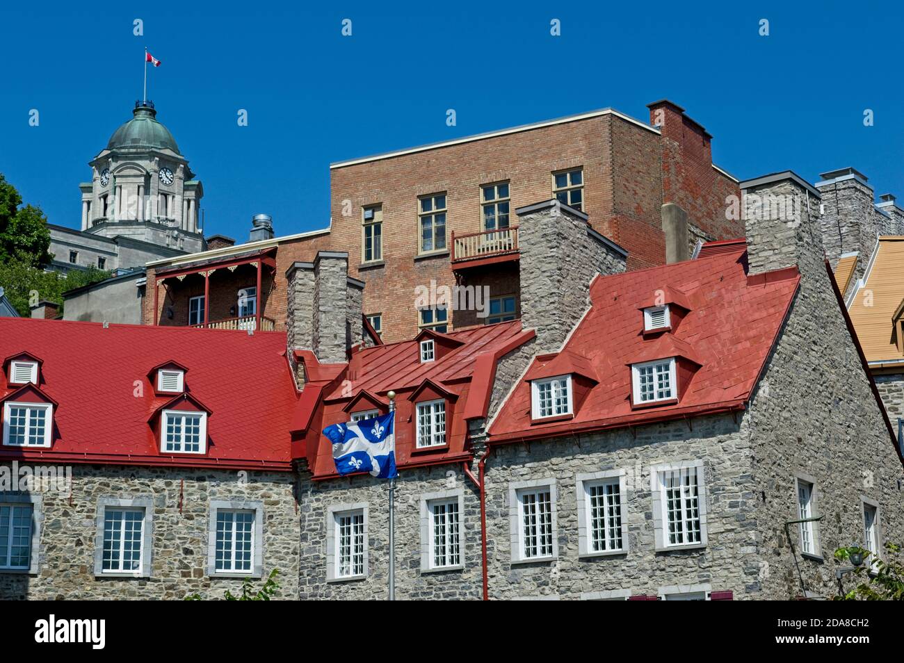 Street scenes in old Quebec City, displaying the historic architecture ...