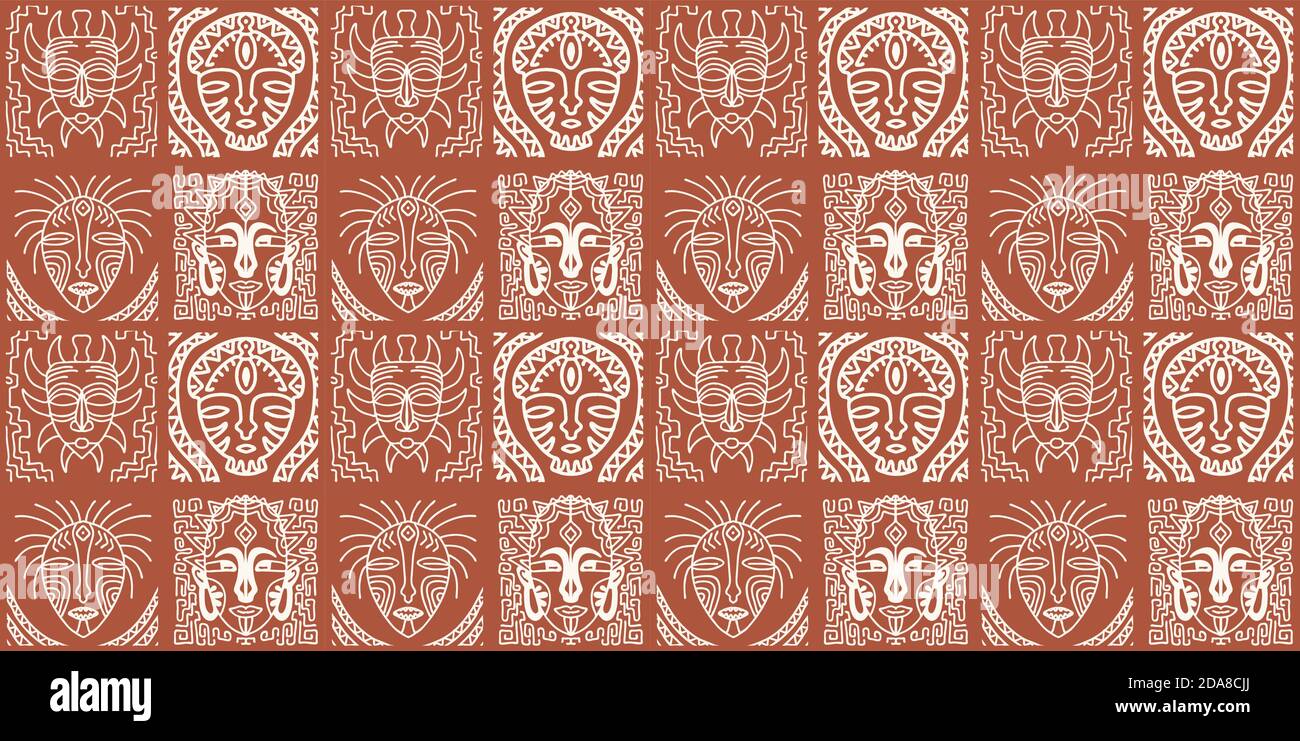 African print, seamless vector pattern in traditional African manner ...