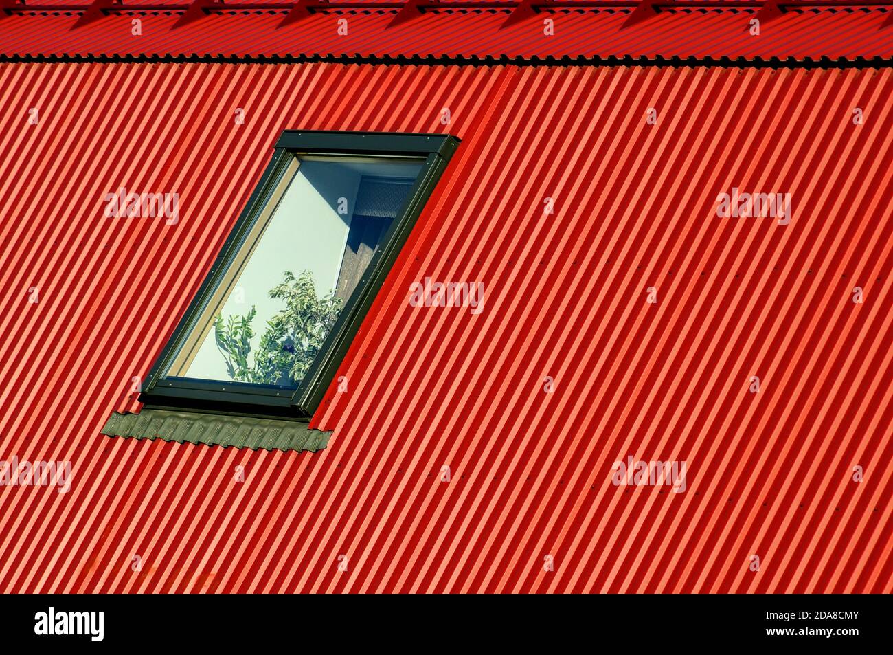 Skylight in the red roof Stock Photo - Alamy