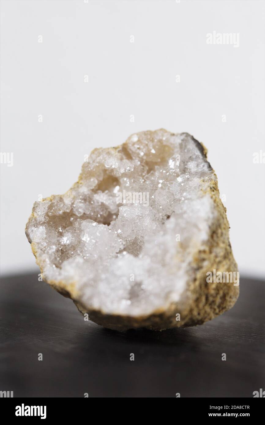 The inside of a cracked open geode Stock Photo - Alamy