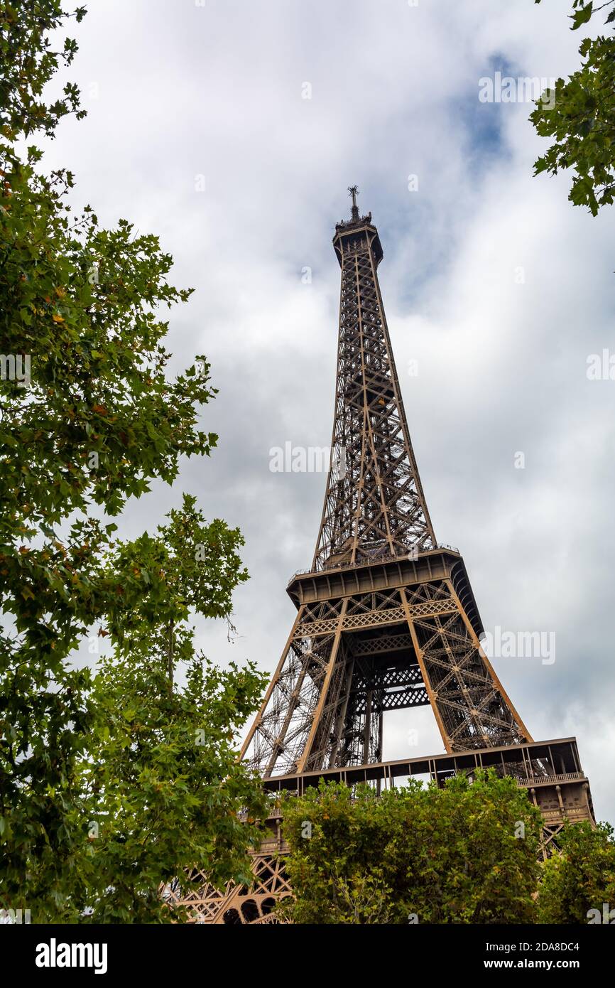 The Eiffel Tower in Paris, France, one of the most iconic landmarks of ...