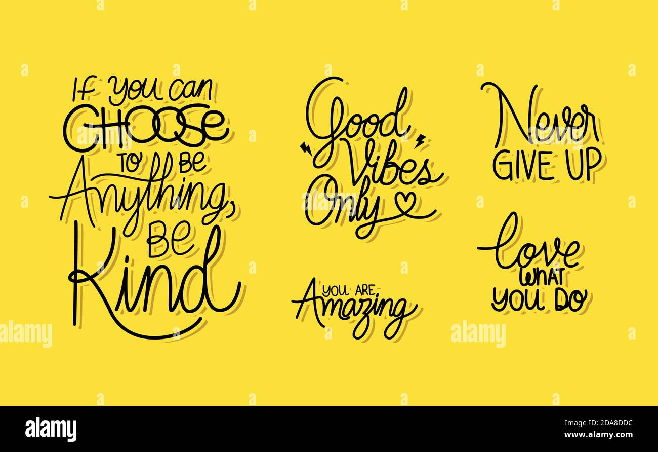 set of slogans on yellow background Stock Vector Image & Art - Alamy