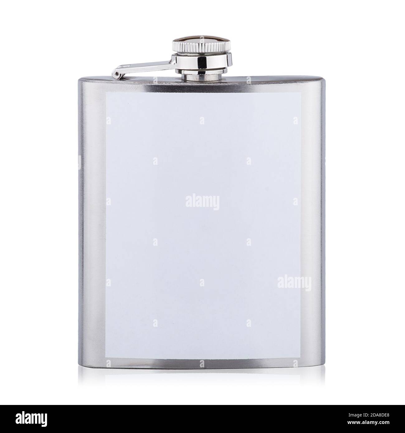 Stainless hip flask for alcohol isolated on white background Stock ...