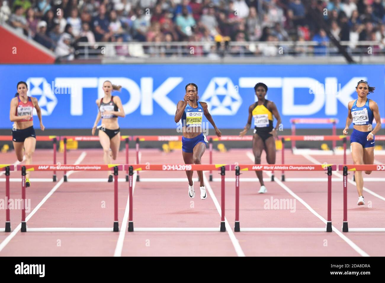 Dalilah Muhammad (USA) breaks the world record of 400 metres hurdles in ...