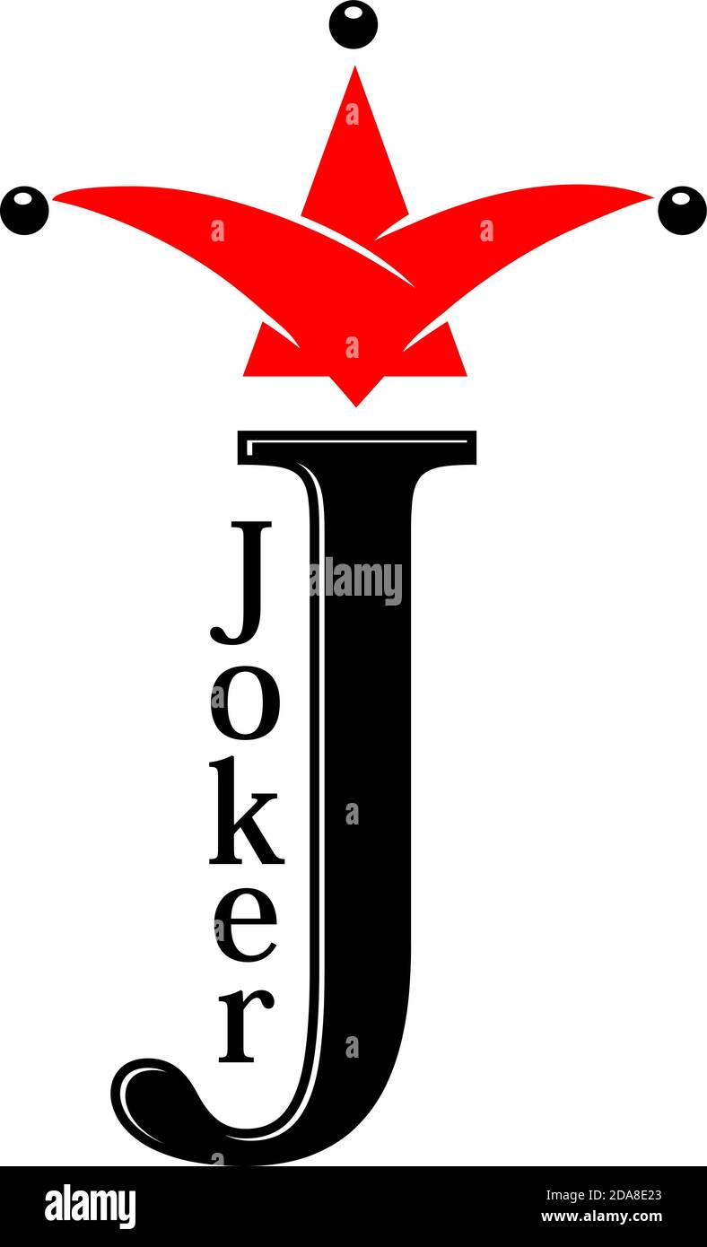 Joker sign. J for Jester, symbol of playing card. Illustration, vector ...