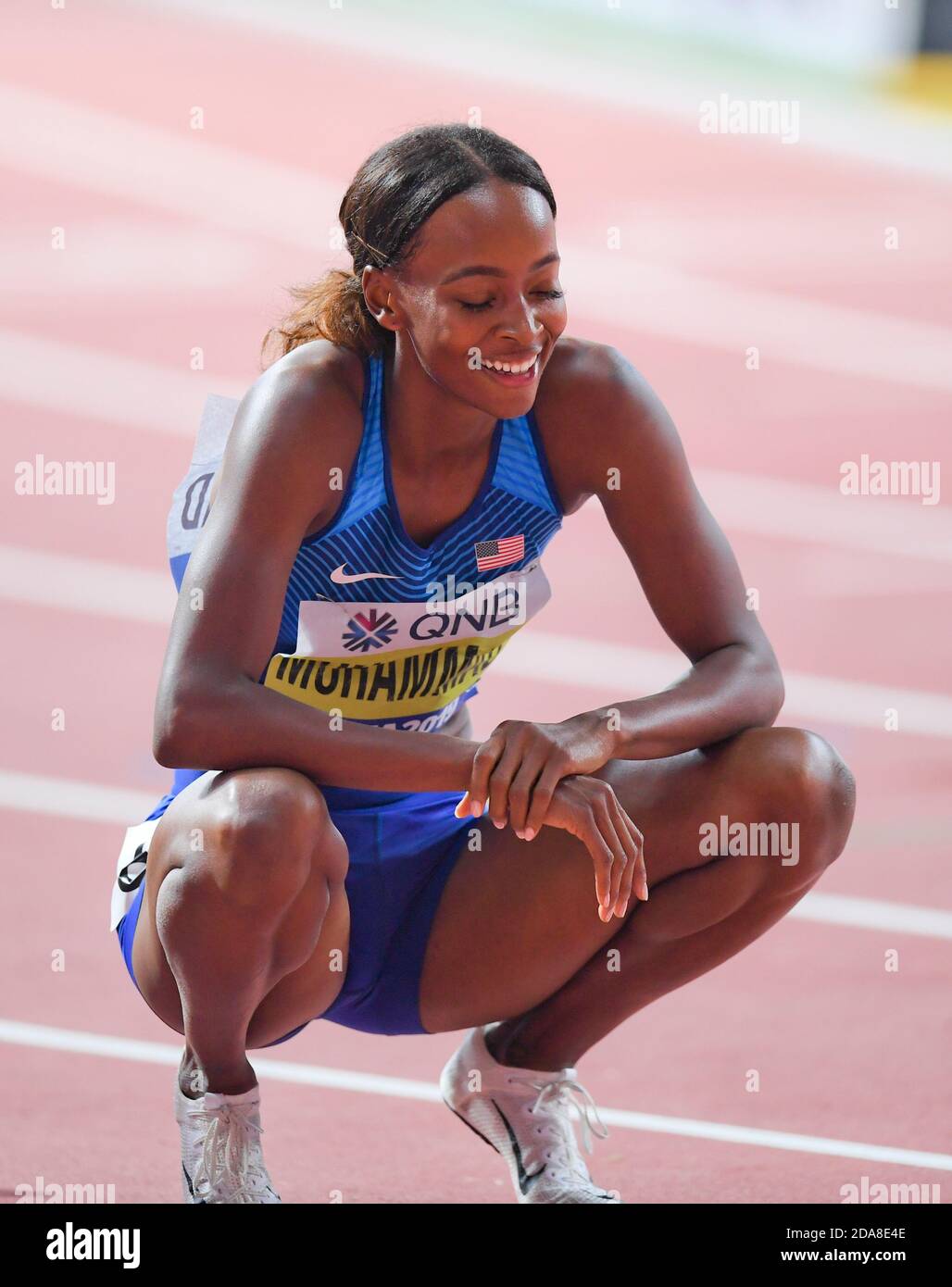 Dalilah Muhammad (USA) breaks the world record of 400 metres hurdles in ...