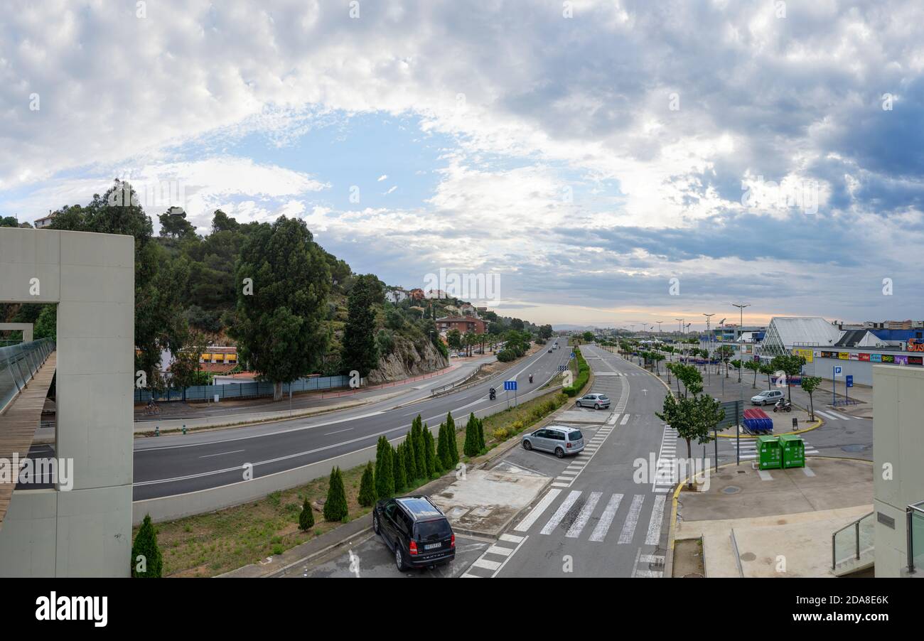 Scenic view of Santa Susanna location along road N-II from pedestrian ...