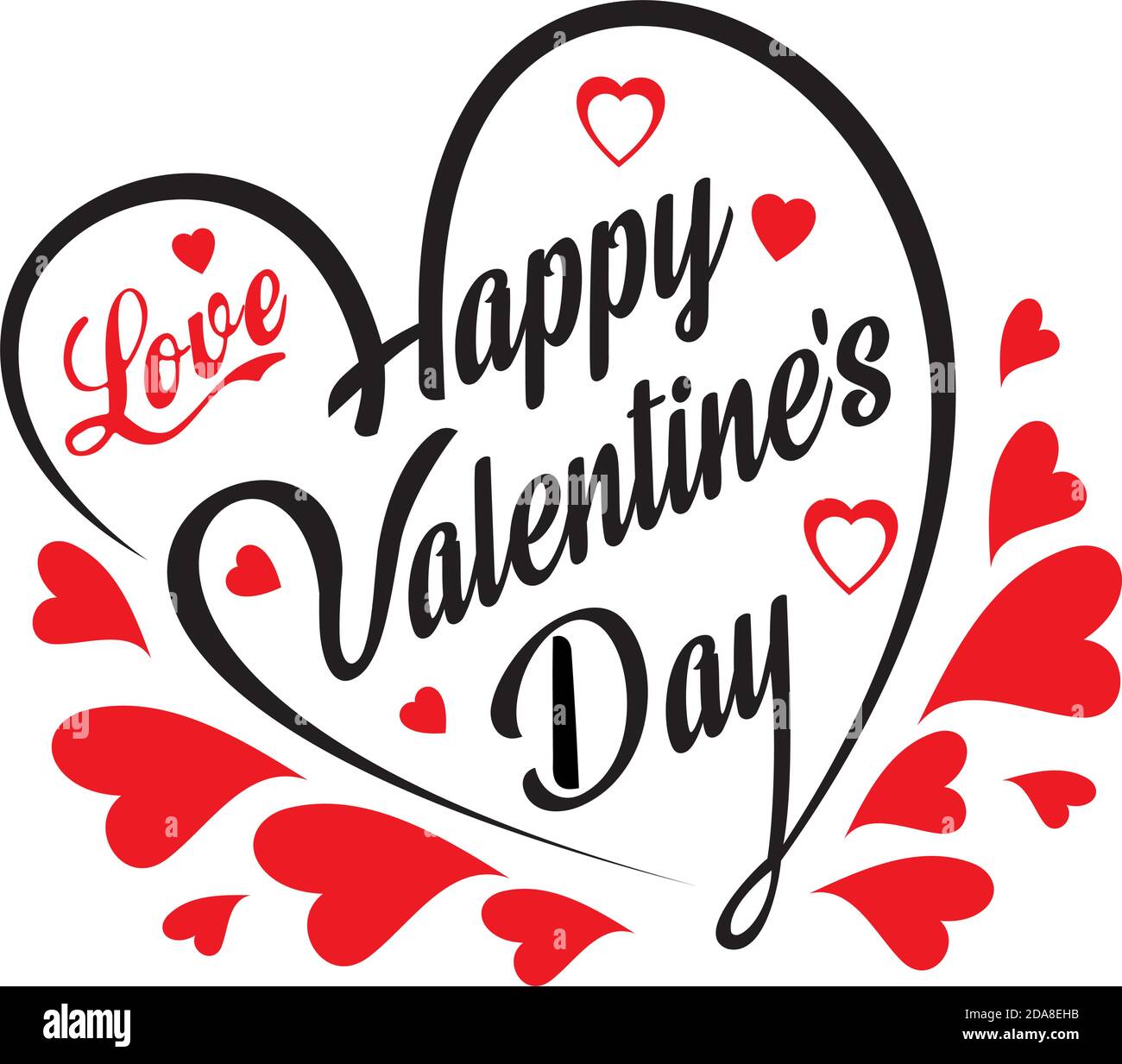 Heart is love - Happy Valentines Day sticker Stock Vector Image & Art ...