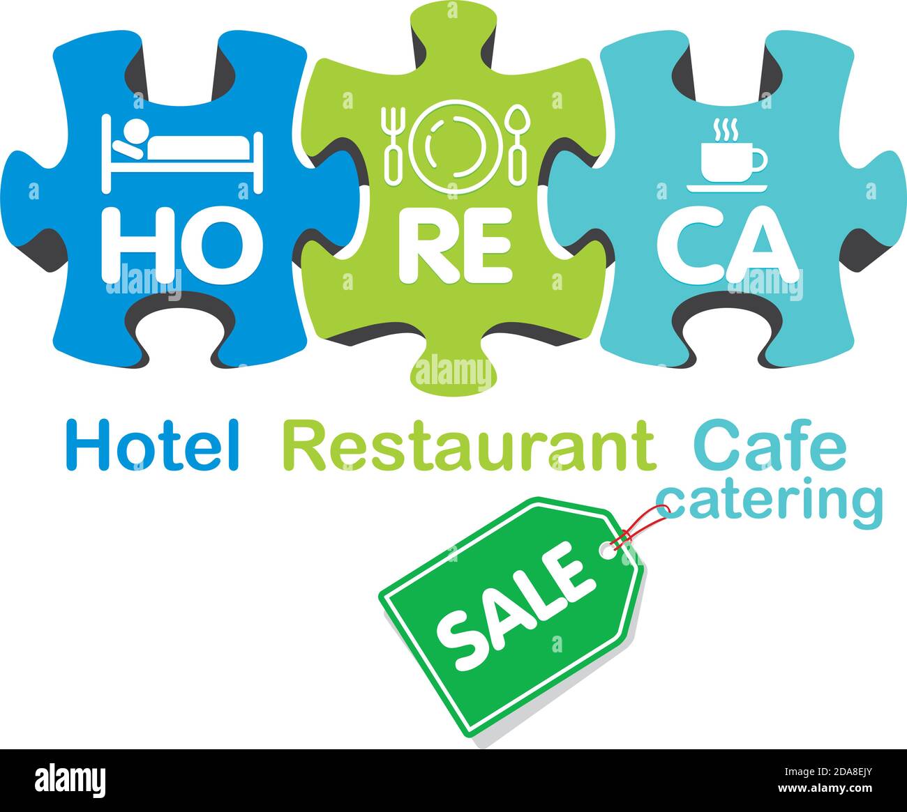 HoReCa service puzzle - Hotel business vector icon Stock Vector Image ...