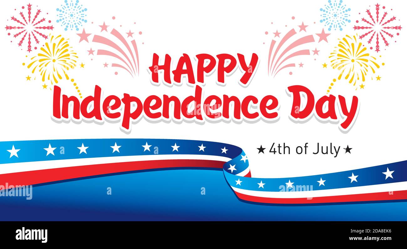 Happy Independence Day - congratulation in colors of the US flag ...