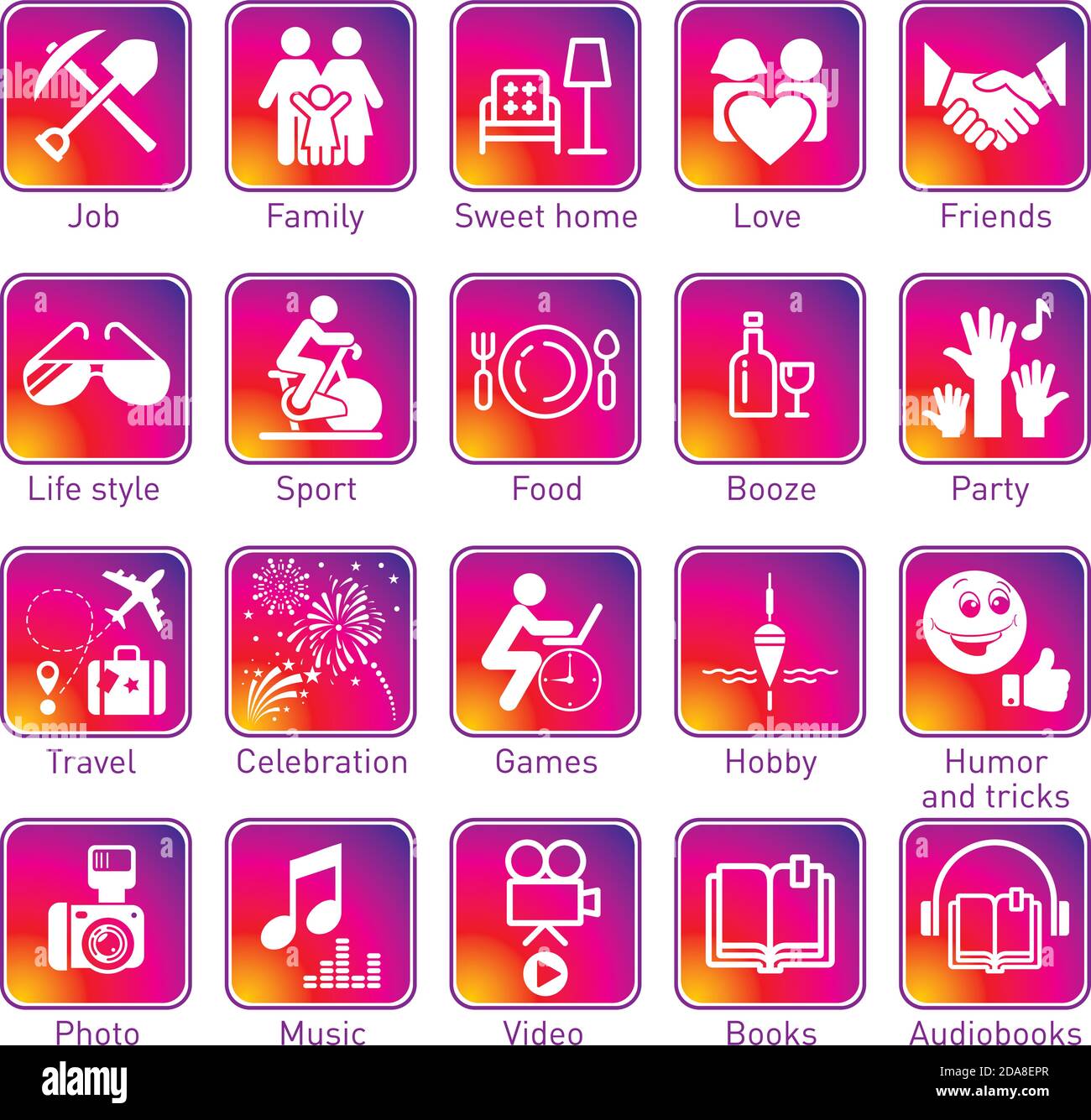 Instagram Stories icons set - The contour drawings illustrating the ...