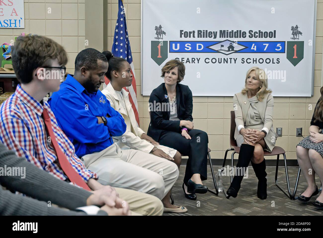 Fort Riley, Kansas, USA, April, 6th 2016 Dr. Jill Biden wife of Vice ...