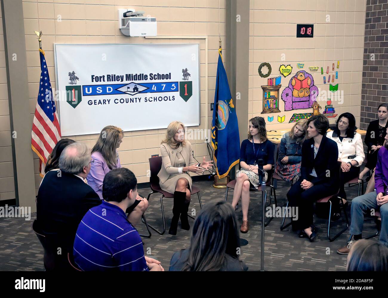 Fort Riley, Kansas, USA, April, 6th 2016 Dr. Jill Biden wife of Vice ...
