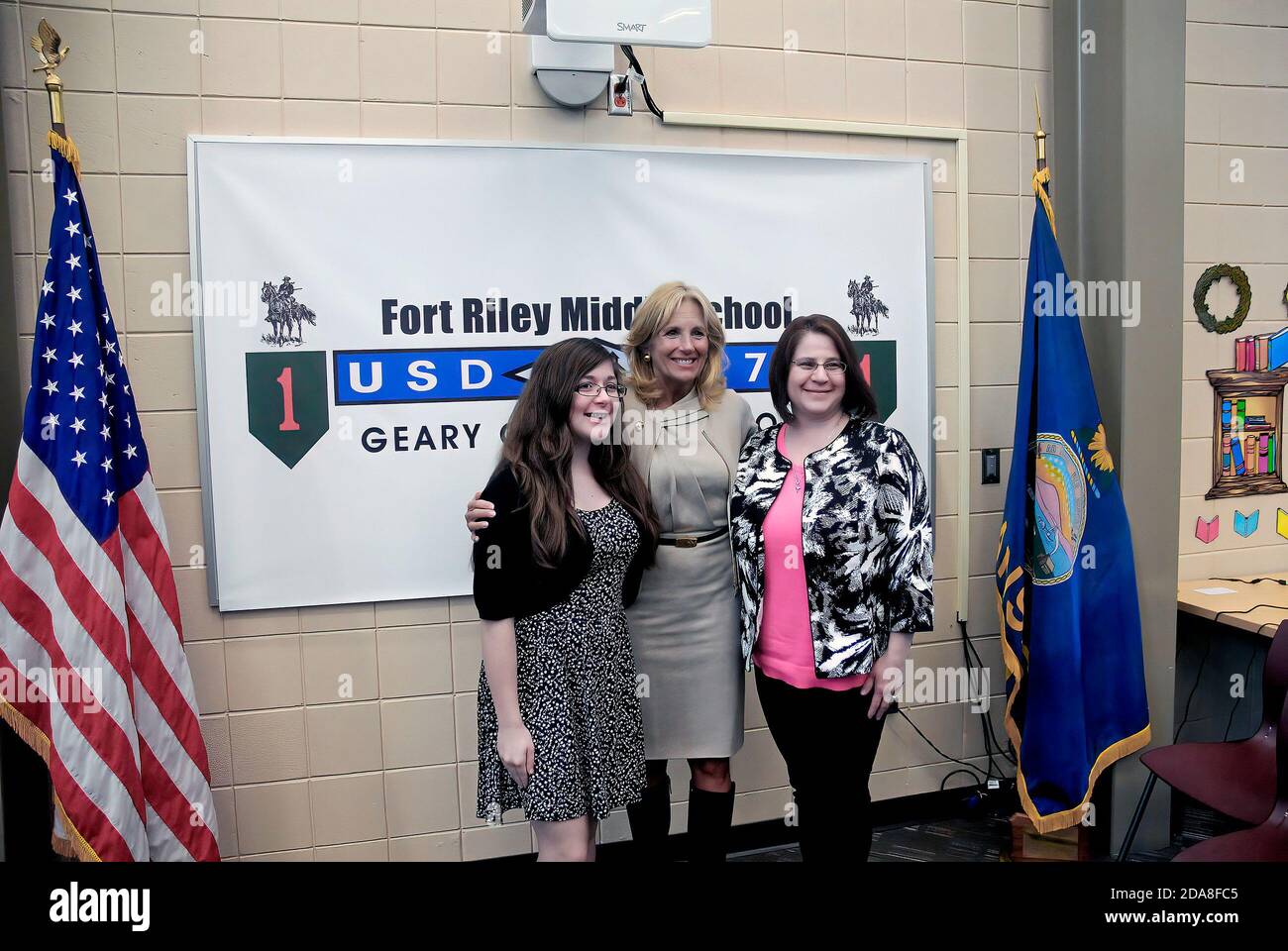 Fort Riley, Kansas, USA, April, 6th 2016 Dr. Jill Biden wife of Vice ...