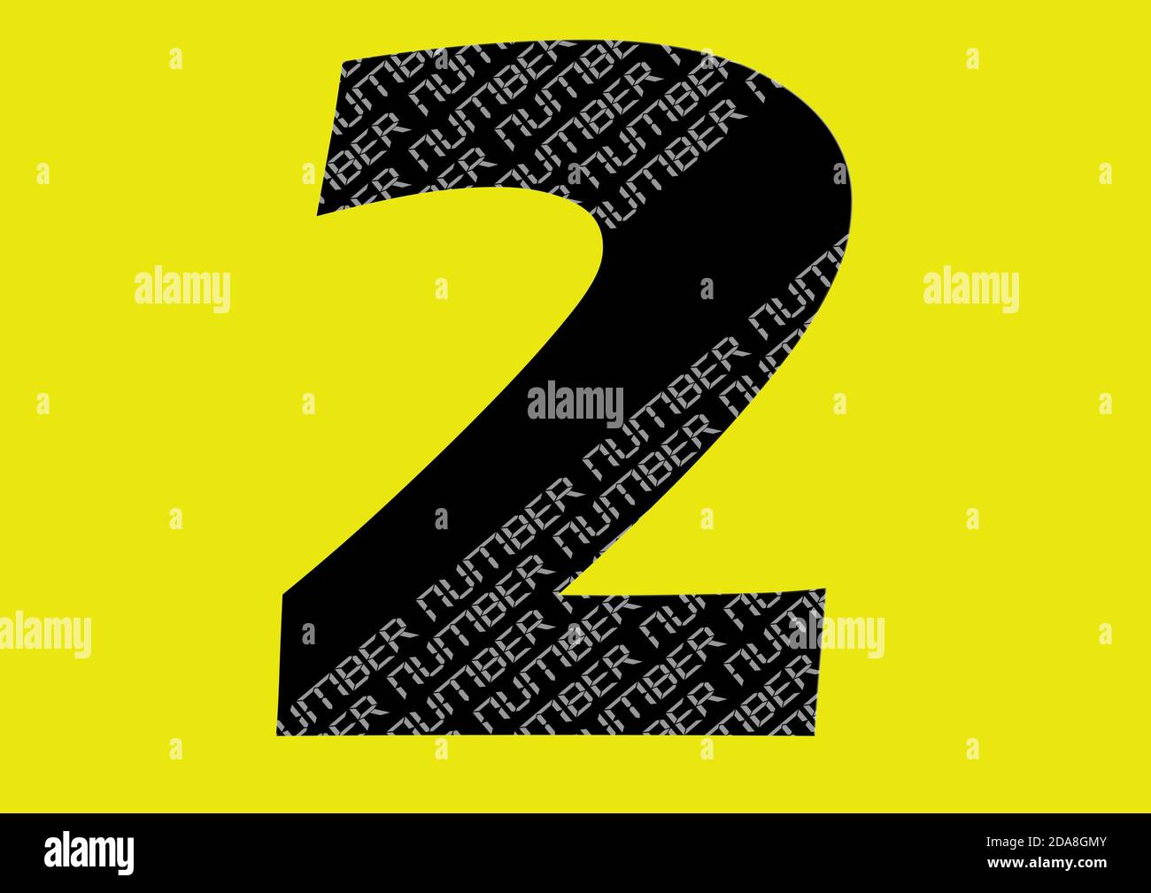 Black and white number two design for decoration Stock Photo - Alamy