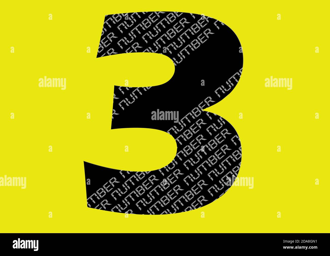 Black and white number three design for decoration Stock Photo - Alamy