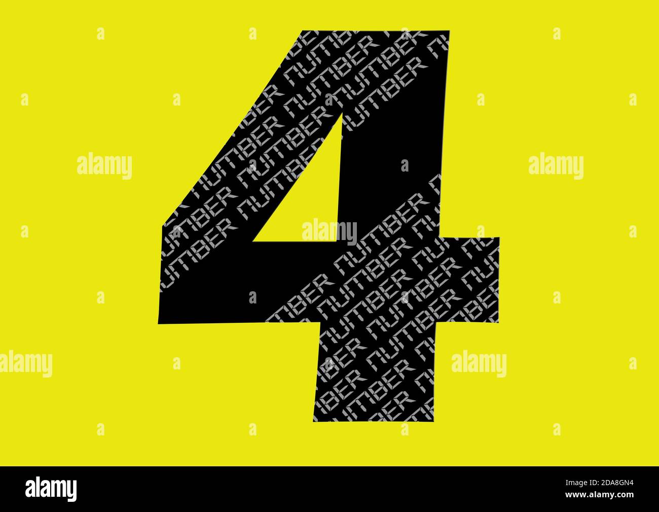 Black and white number four design for decoration Stock Photo - Alamy