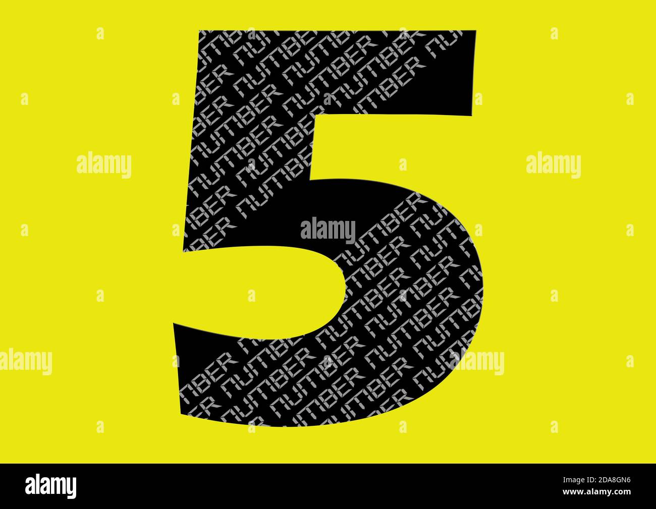 Black and white number five design for decoration Stock Photo - Alamy