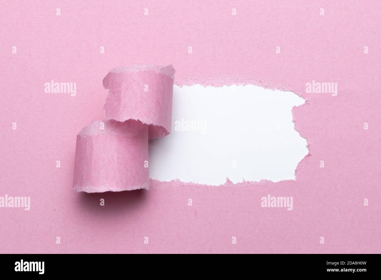 Breach or peeled of paper for hidden text used as template or mockup on ...