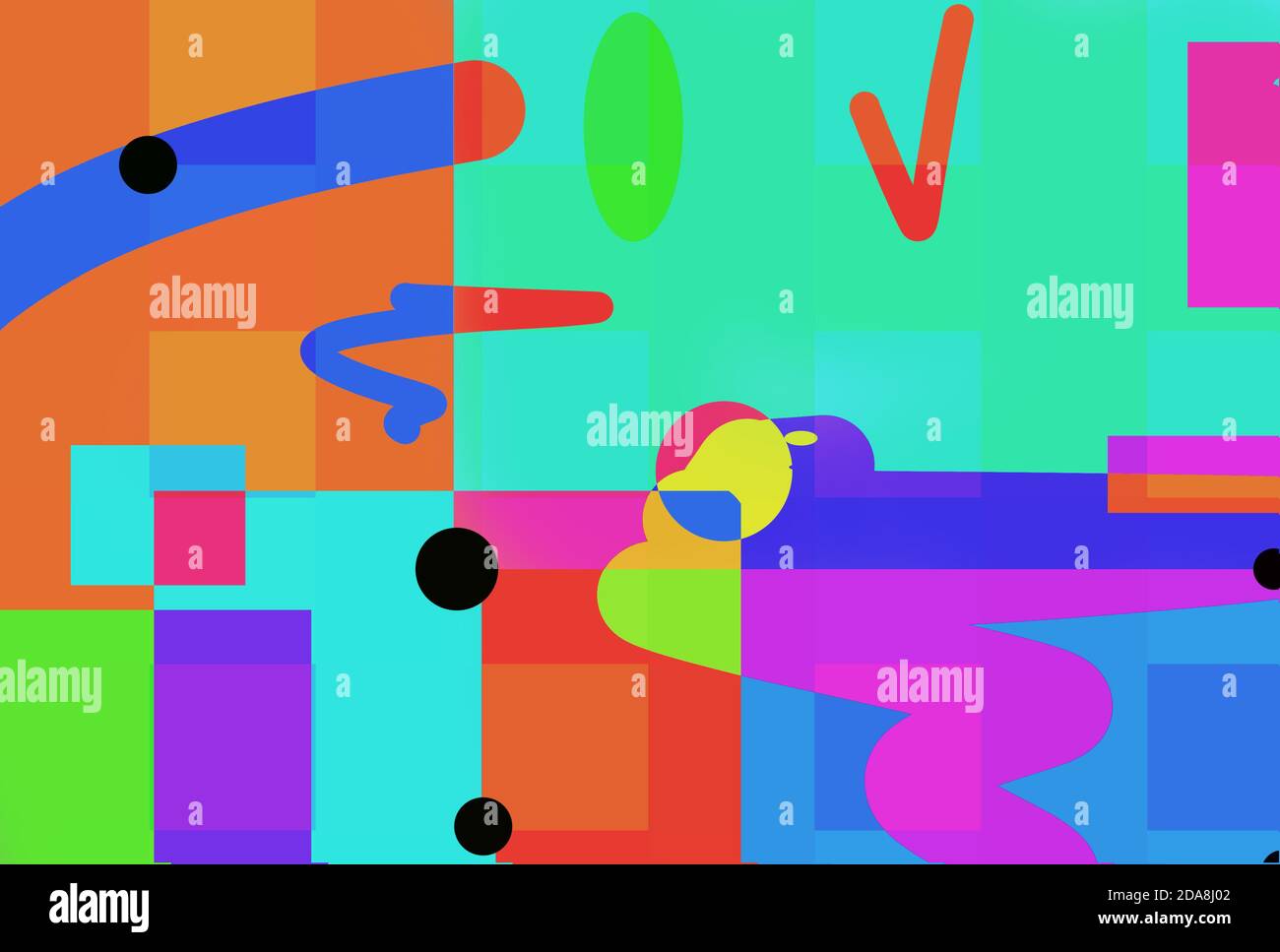 Original fun crew multi-color fantasy with geometric shapes Stock Photo ...