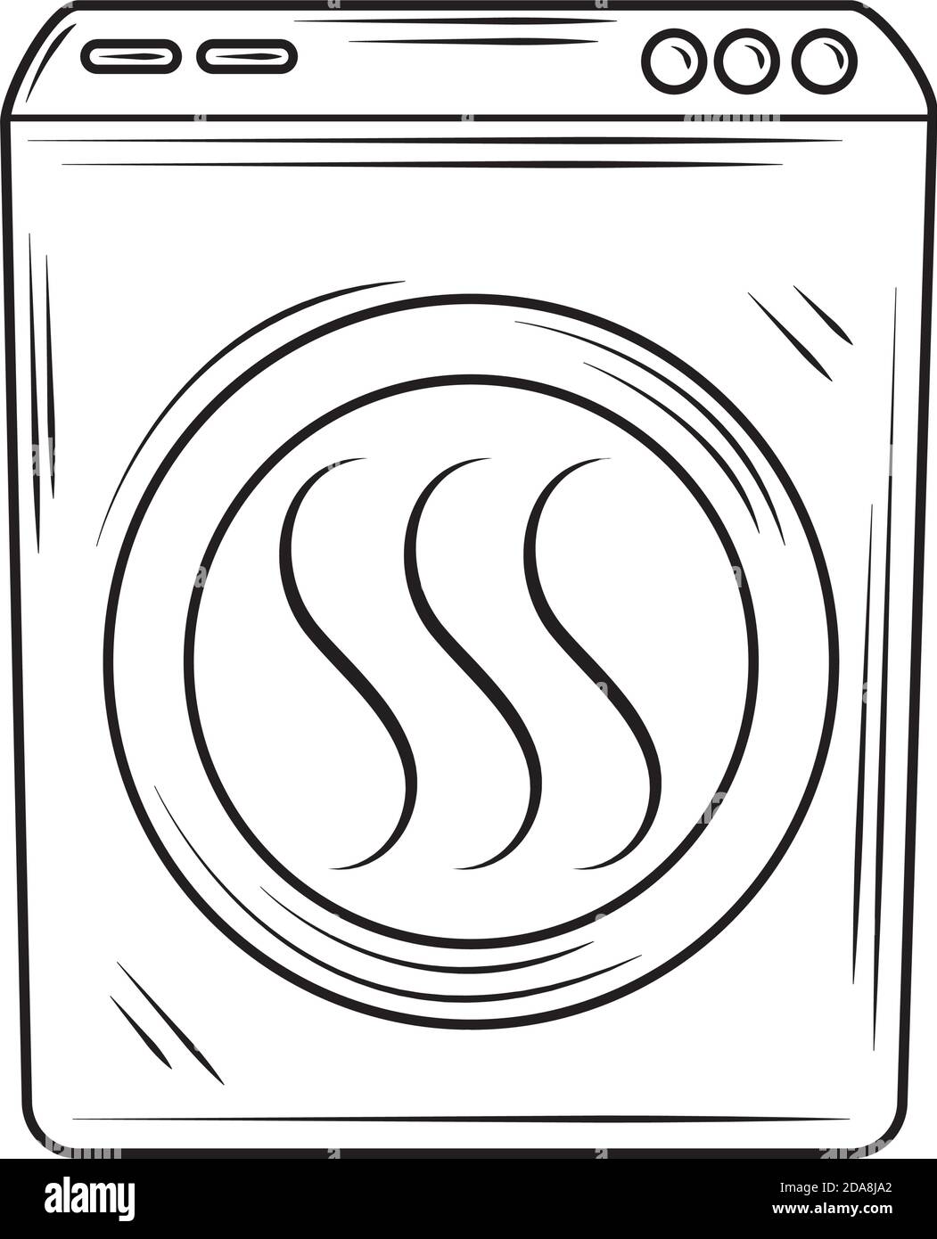 laundry dryer machine clothes appliance vector illustration line style ...